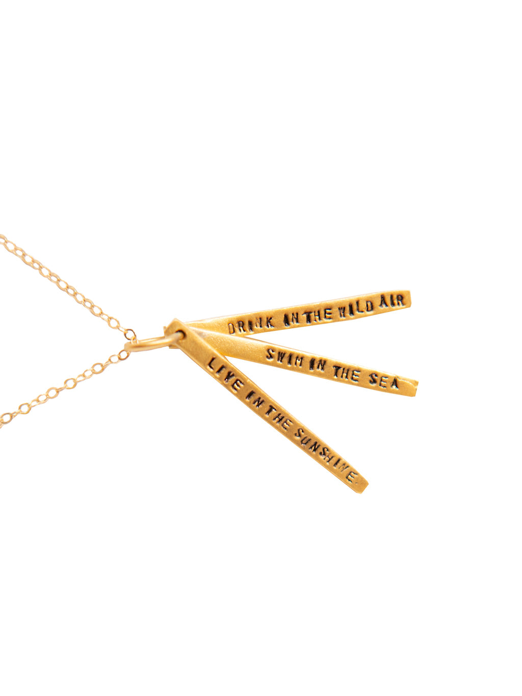 Weston Table Chocolate & Steel Long-Bar Quote Necklace Ralph Waldo Eme ...