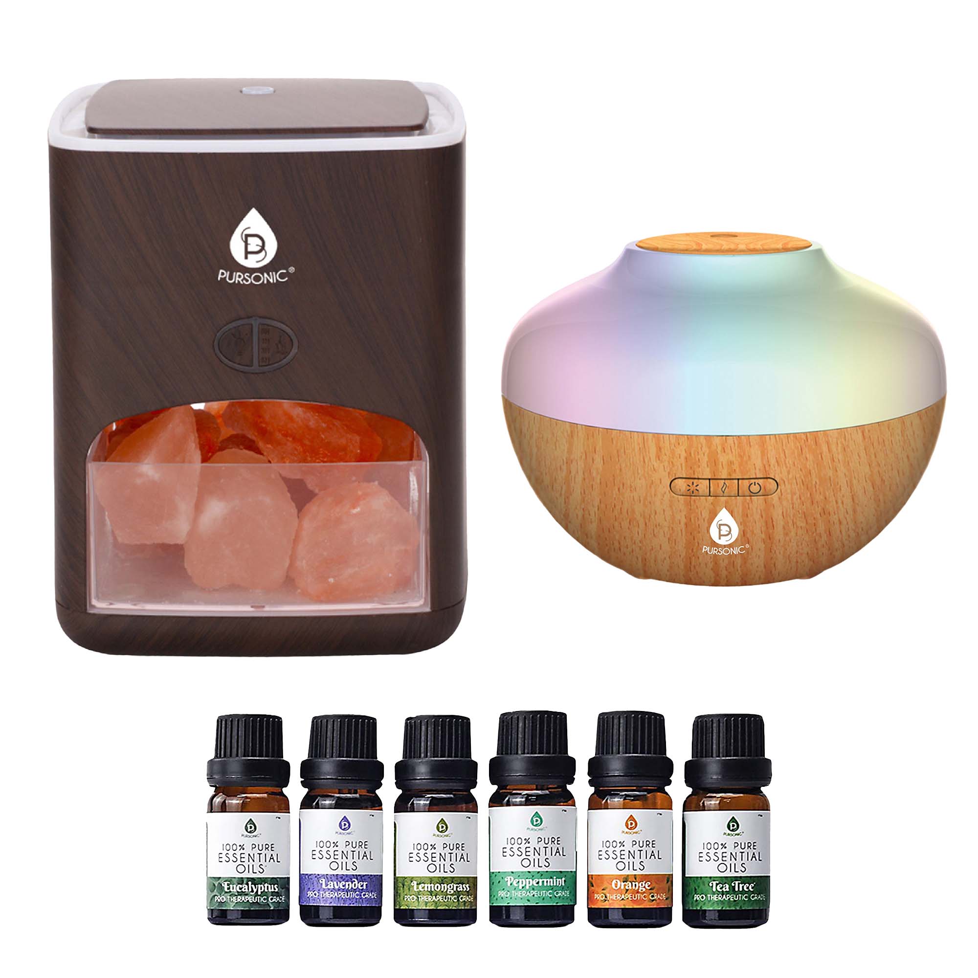 Pursonic Himalayan Salt Lamp & Aromatherapy Diffuser Wellness Set ...