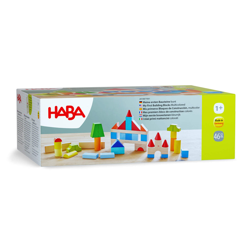 HABA Colored Wooden Building Blocks - 46 Piece Set - Gimme the Good Stuff
