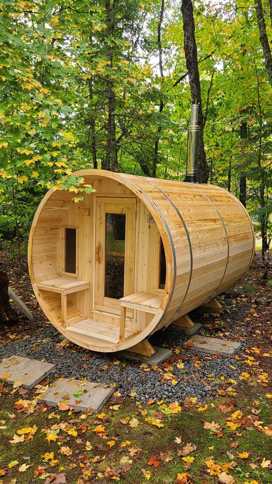 LeisureCraft Tranquility Barrel Sauna for up to 8 People | Premium Can ...